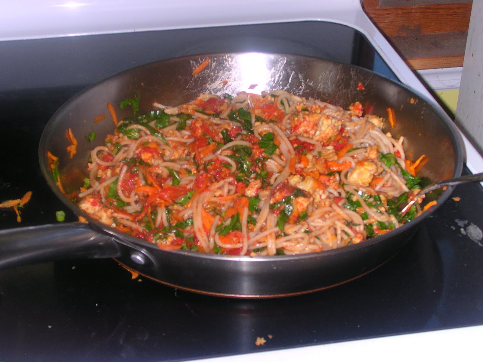 Lupus Hope Cookbook: Brown Rice Spaghetti with Tempeh and Garden Veggies