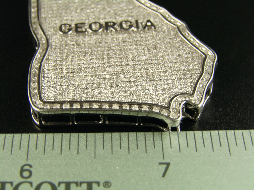 new_york_jewels: MENS DIAMOND GEORGIA STATE MAP PENDANT CROSS CHARM 4 CT