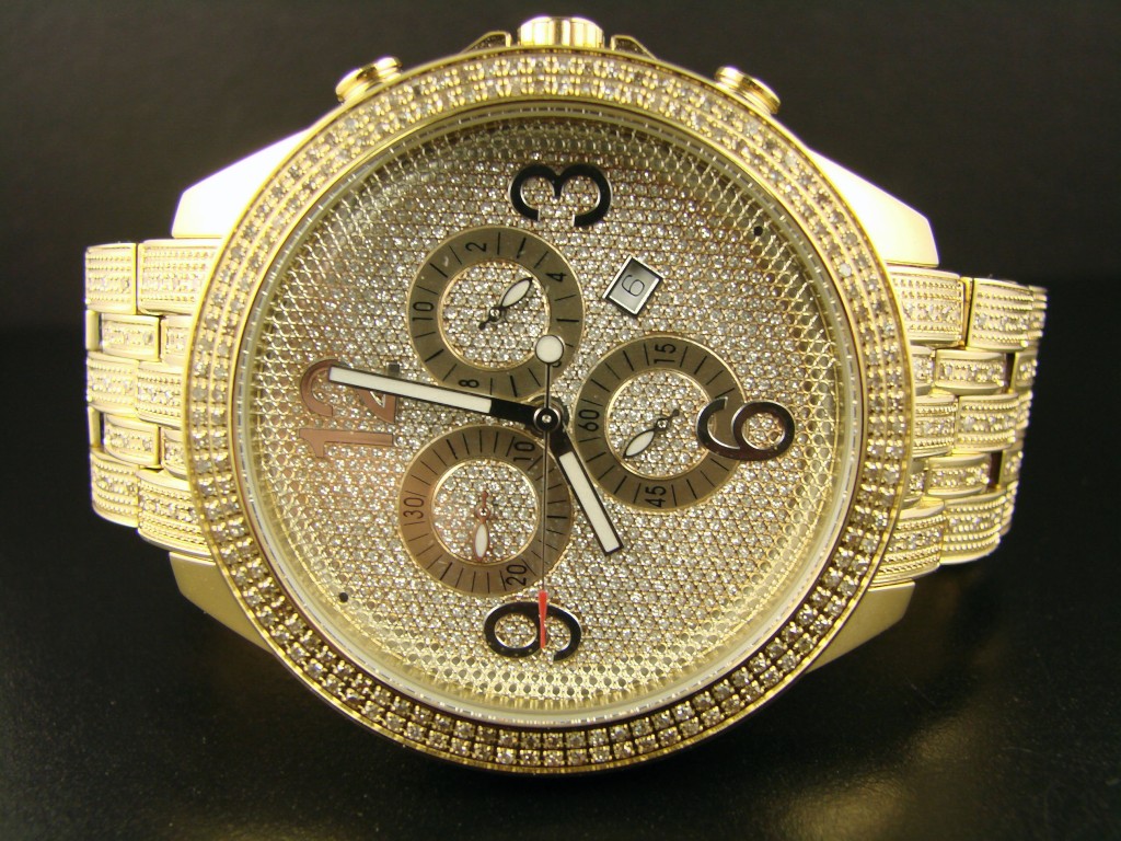 new_york_jewels: JOE RODEO/JOJO GLORY GOLD FULL DIAMOND BAND WATCH 8.5 C