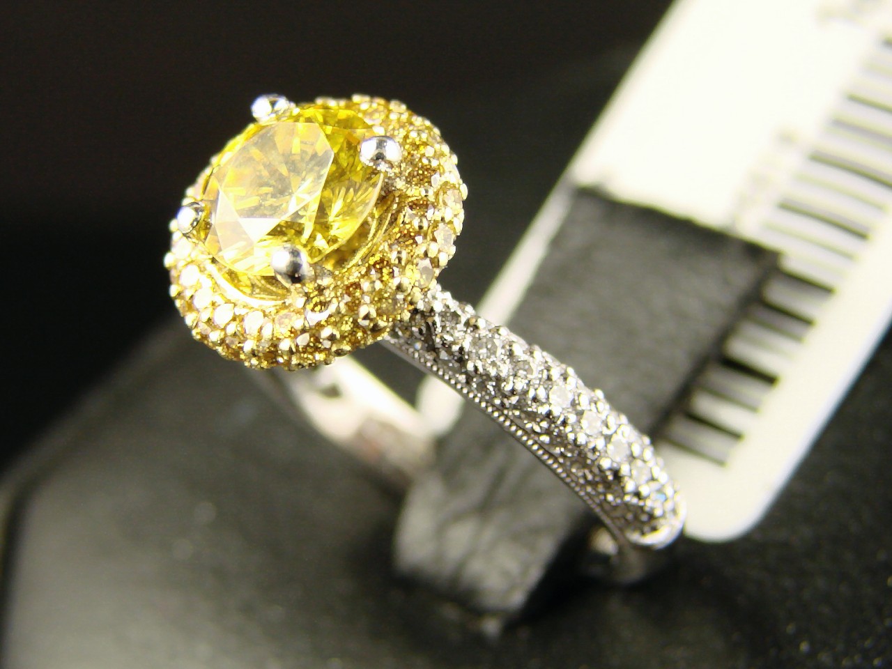 new_york_jewels: 18K CANARY SOLITAIRE BRIDAL ENGAGEMENT DIAMOND RING 1.4