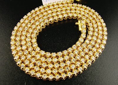 new_york_jewels: 1 ROW PRONG ROUND SOLITAIRE TENNIS DIAMOND CHAIN 12.0 C