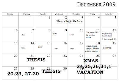 KEOHIME: SCHEDULE FOR THE MONTH OF DECEMBER