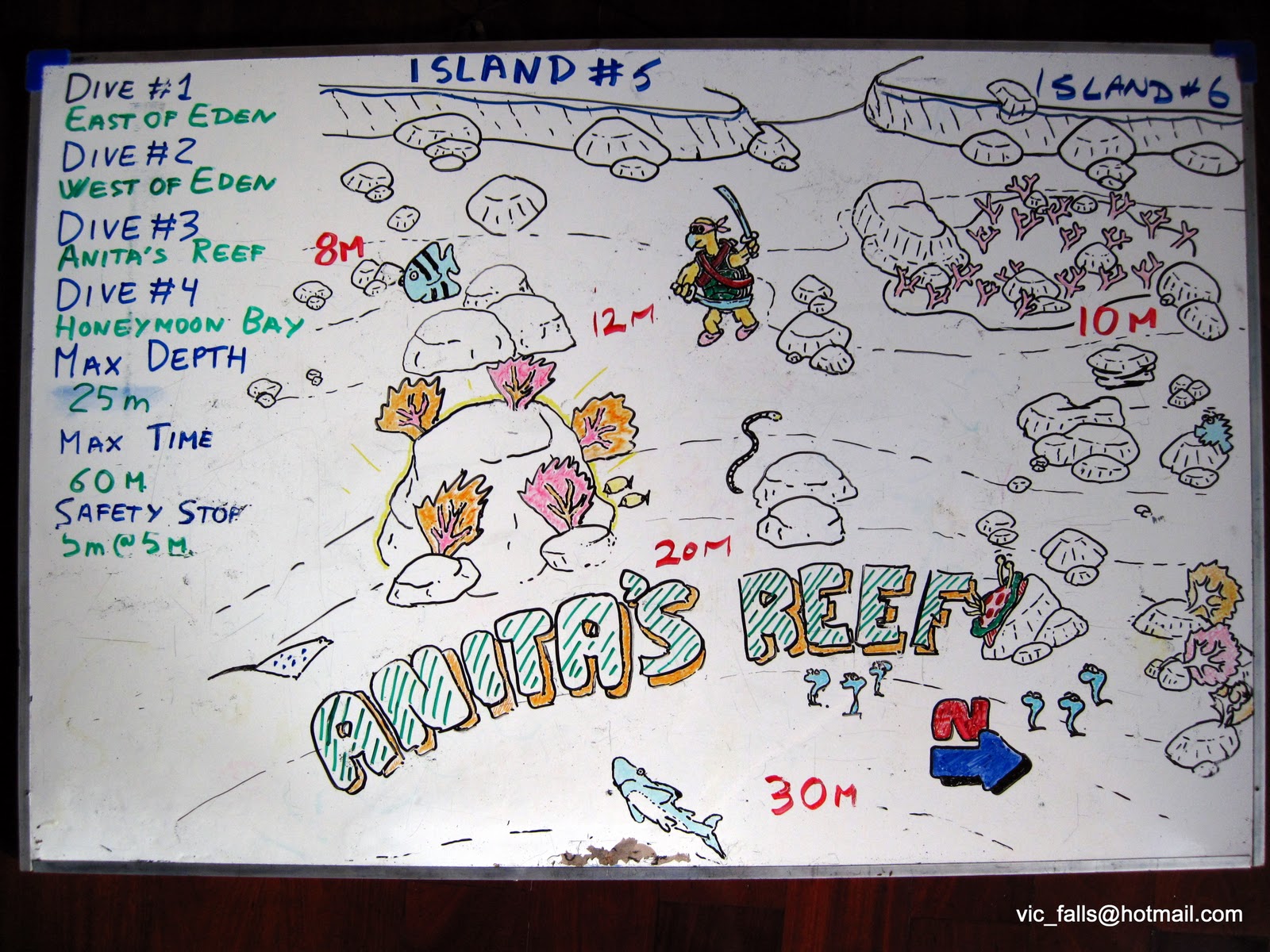 Khaolak Scuba Adventures: The dive site map drawing expert.