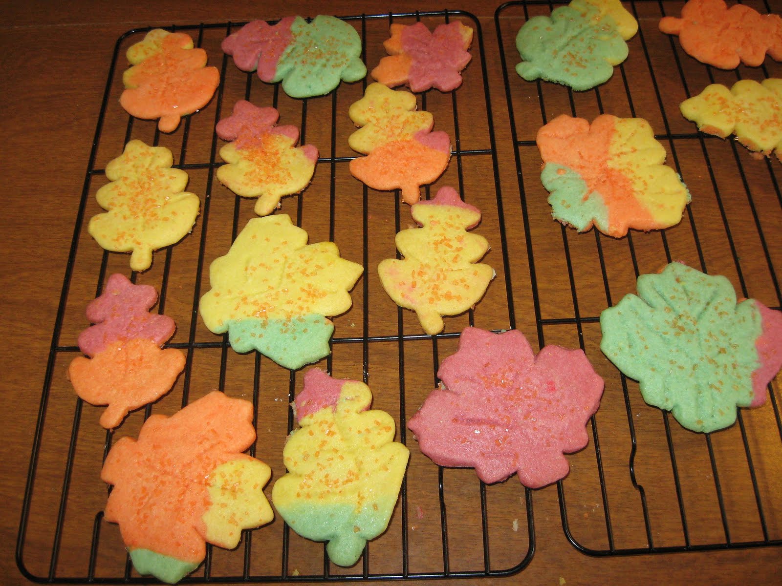 Exotic Eating: Fall Colored Leaf Sugar Cookies