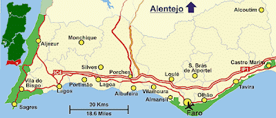 TRAVEL IN THE ALGARVE / TURISMO NO ALGARVE: Mapa do Algarve, Carvoeiro ...