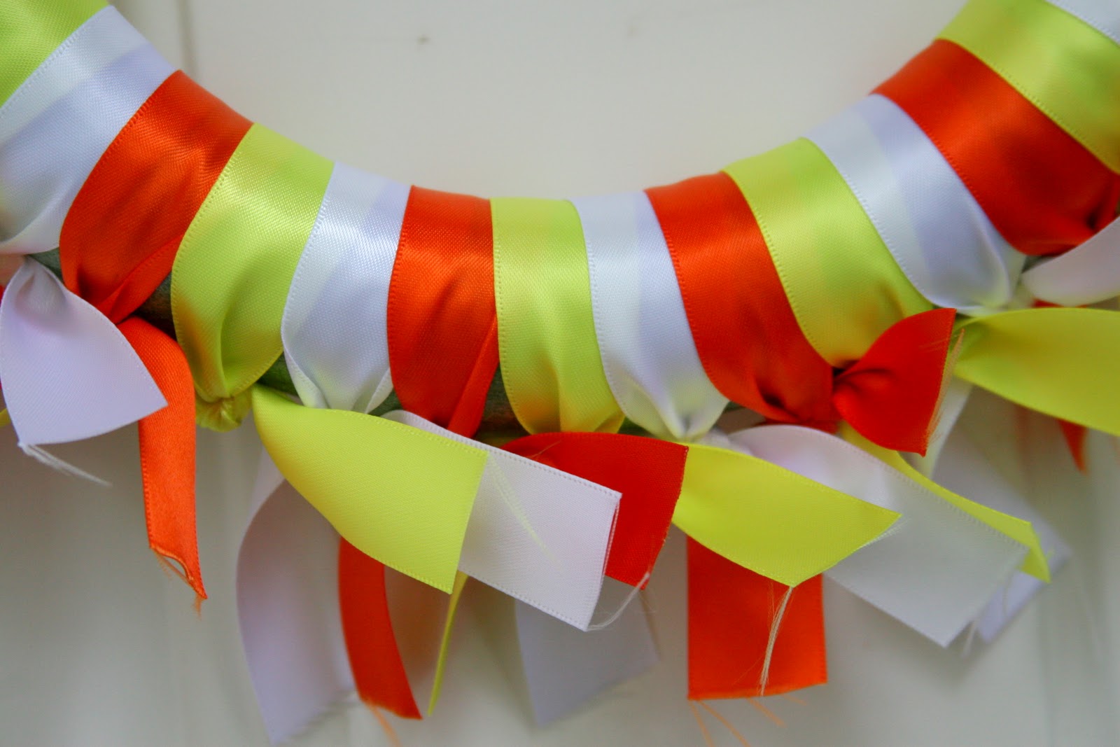 Made Pretty: Candy corn colored ribbon wreath