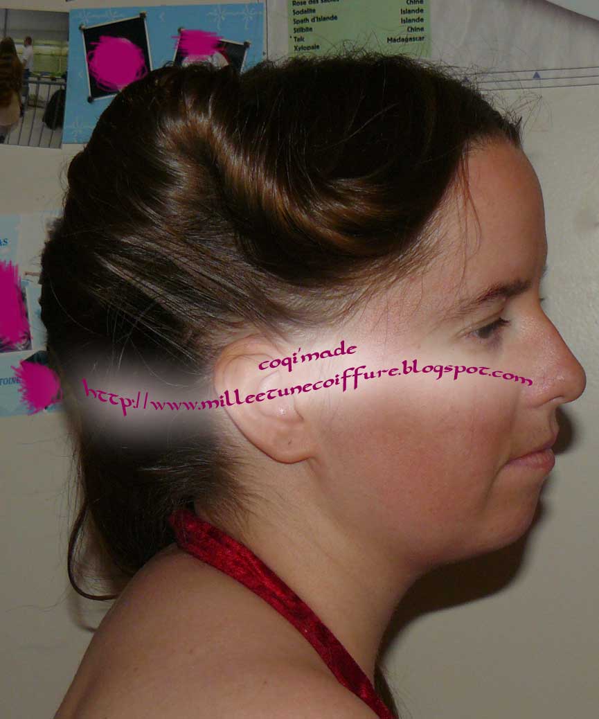 1001 coiffures: tuto du demi chignon banane sur le coté avec épingles ...