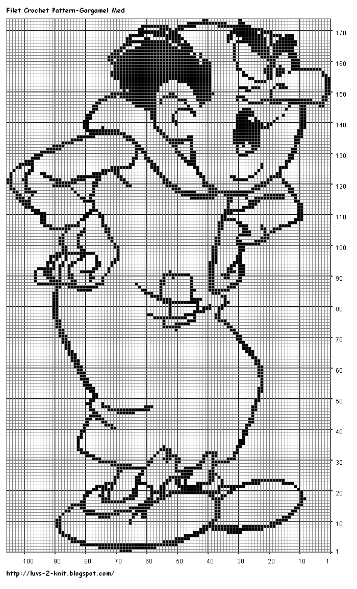Cro Knit Inspired Creations By Luvs2knit: Filet Crochet Pattern Gargamel