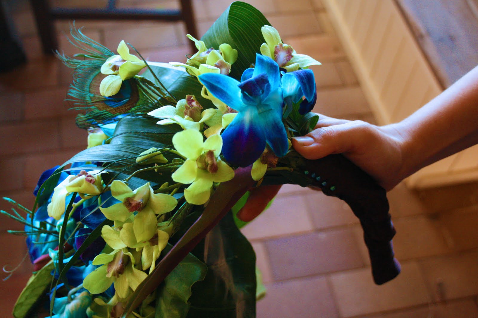 Peacock Courtship Wedding Bouquet On A Budget ~ Spider Flower