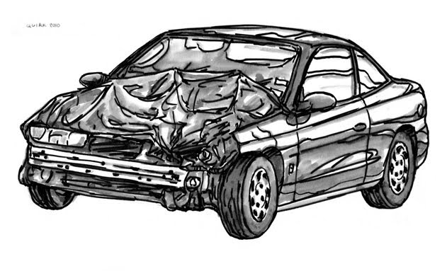 Smashed Car Drawing