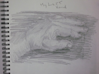 Vic`s one a day: My Left Hand. Pencil Drawing.