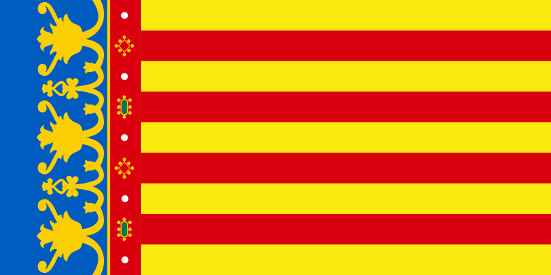 valenciano y español: Historia de la Real Senyera