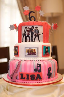 Pink Oven Cakes and Cookies: Camp Rock 3 tier cake