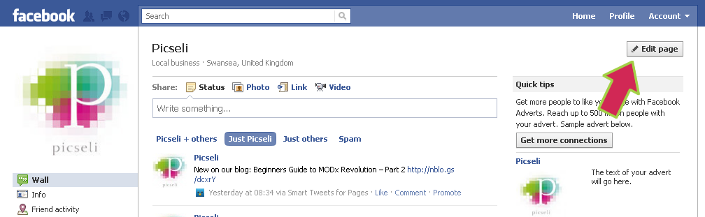Picseli: How to....Add a Facebook 'Like Us' Box to your Website