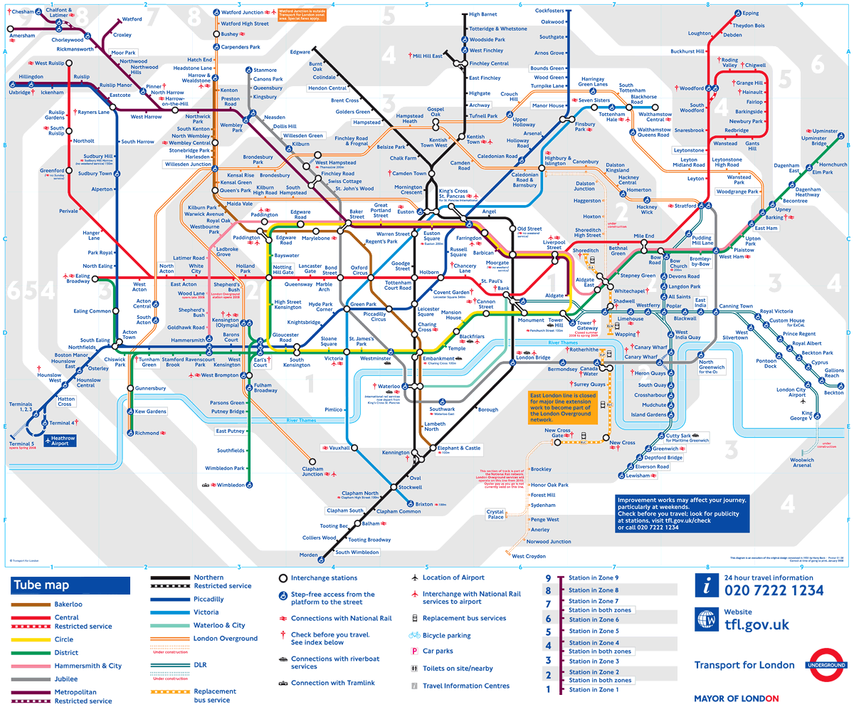 travel and tourism: London underground Map