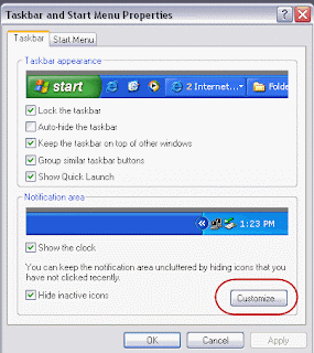 Managing the Notifications Area on the Taskbar