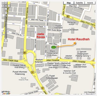 BOOK OF MAP: Map 31 - Peta lokasi Hotel Raudah Kota Bharu, Kelantan.