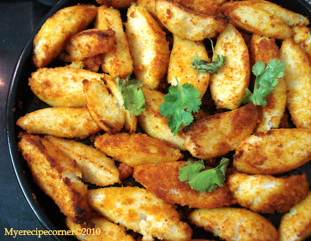 Mye's Kitchen: Fried Idli( Healthy Oven Baked Idli).