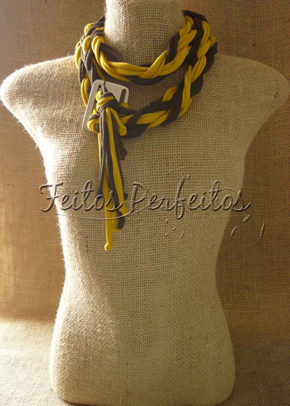 FEITOS PERFEITOS: COLAR DE TECIDO OU CINTO OU CACHECOL - 3 PEÇAS EM 1