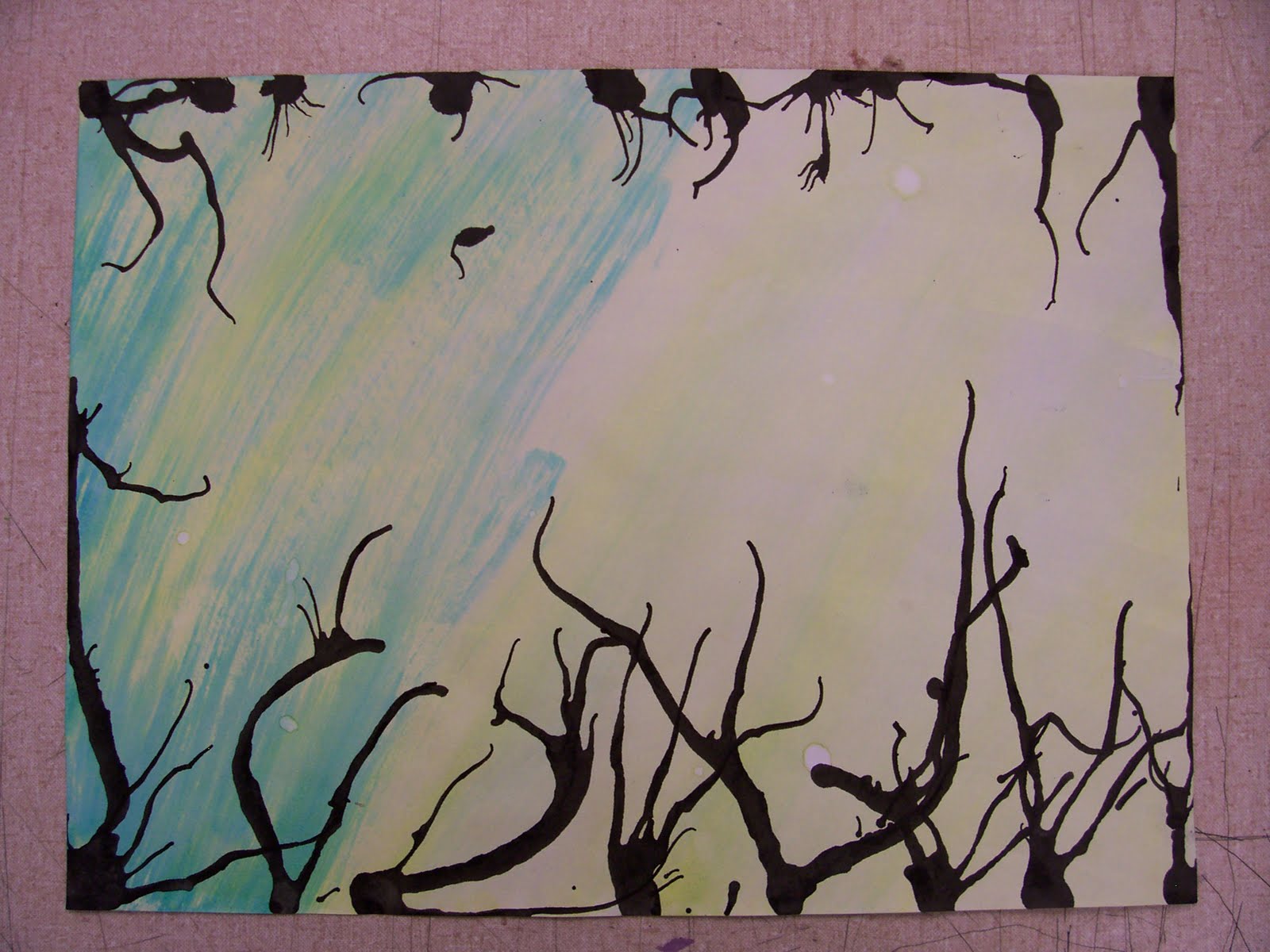 Mrs. Weber's Art Class: Ink blown Greeting Cards