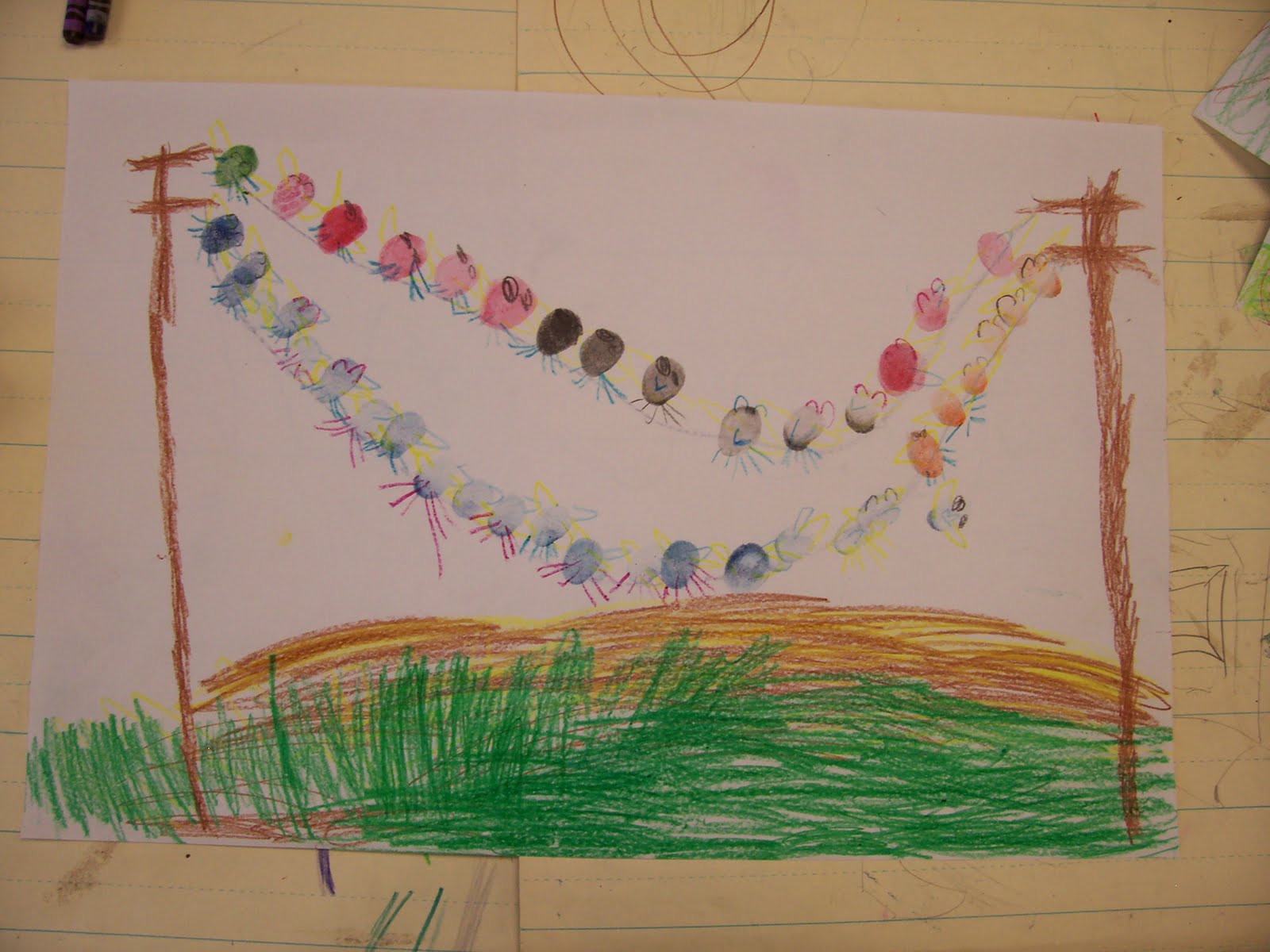 Mrs. Weber's Art Class: Birds on a wire