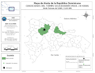 MAPA DE ALERTA EN LA REP. DOMINICANA (Cortesia del COE). ~ GENAO ALERTA