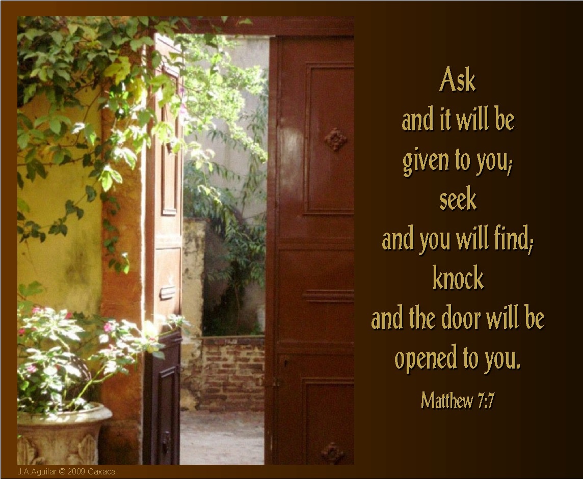 Inspiration for you...: Matthew 7:7