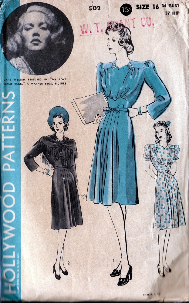 Hollywood patterns featured in September 1940 Glamour magazine ...