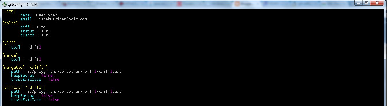 Deep Shah's Blog: How to setup KDiff as the diff tool for GIT