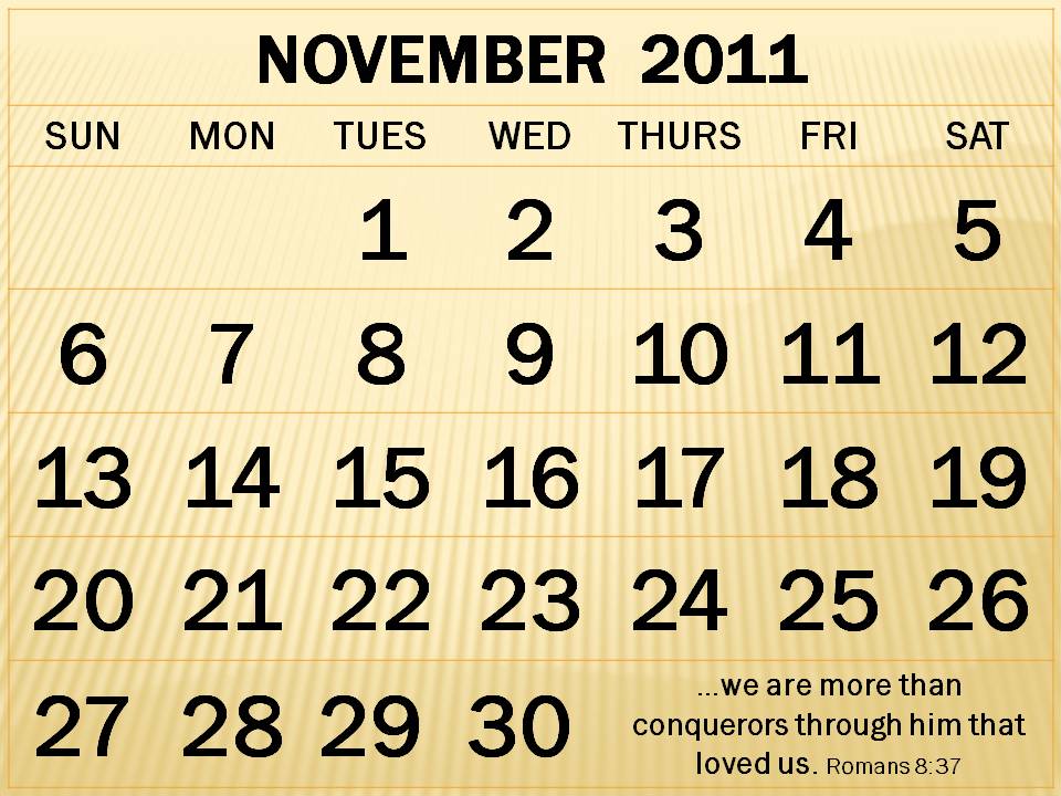 The Symphony of Life: calendar november 2011