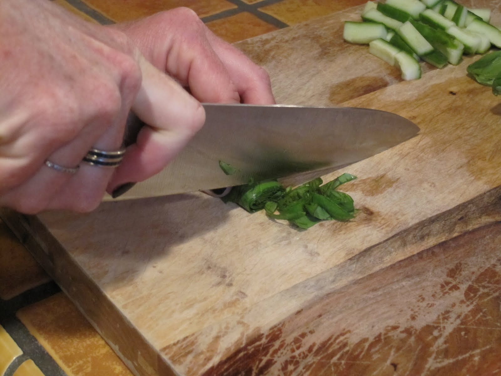 diet schmiet!: A Trick for Chopping Basil