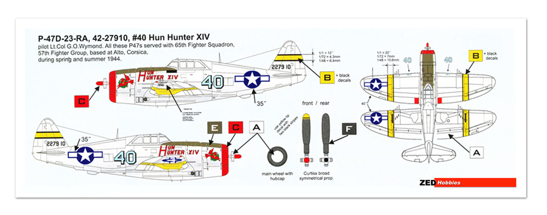 ZED Hobbies: Review: Rising Decals "Thunderbolts over Corsica" 1/48