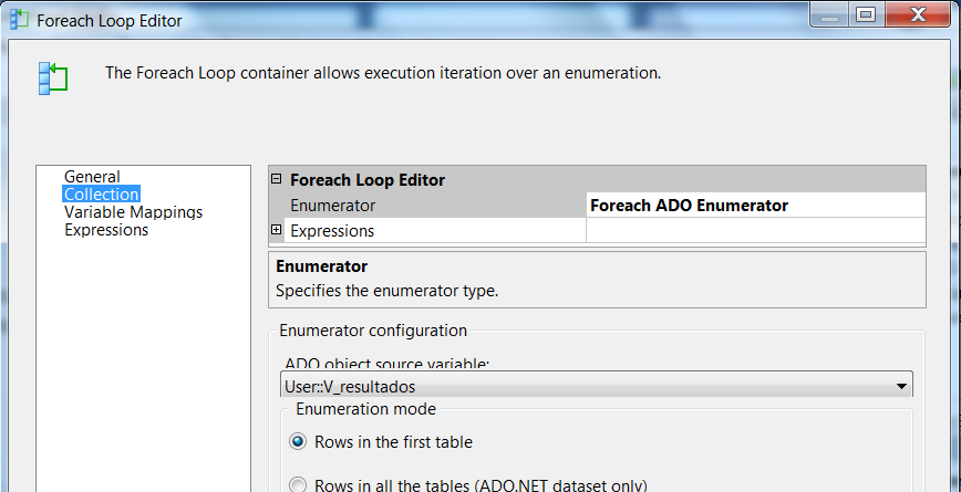 De programacion y otros demonios: SSIS - Como usar foreach Loop