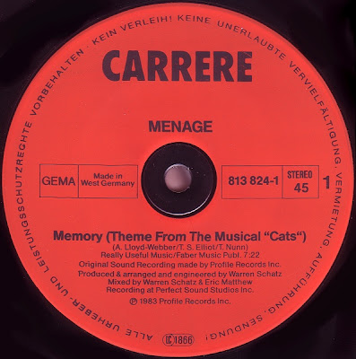 RETRO DISCO HI-NRG: MENAGE - Memory [theme from 'Cats'] (12'' Maxi ...
