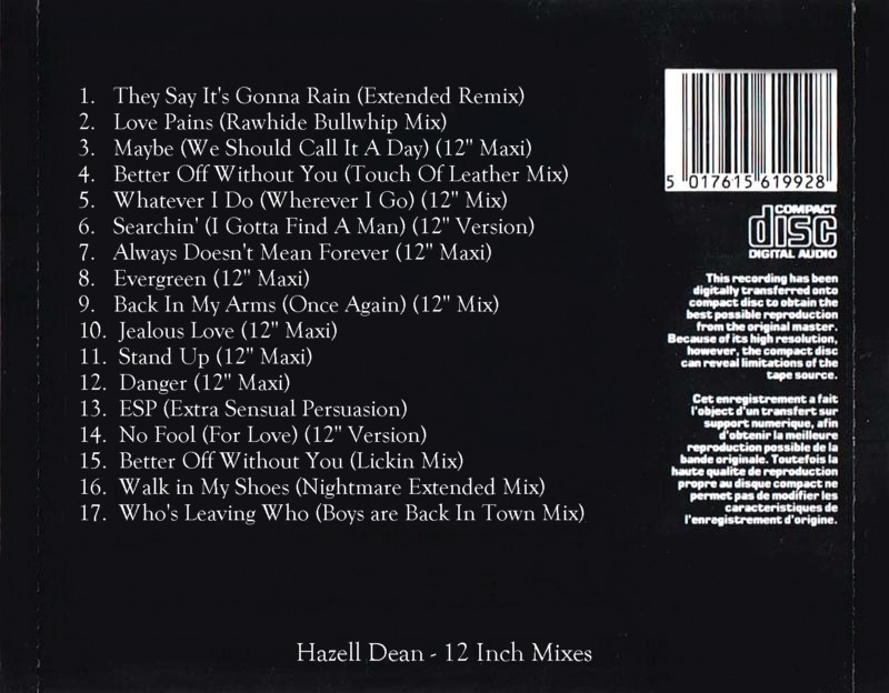 RETRO DISCO HI-NRG: HAZELL DEAN - 12 Inch Mixes (collection) pwl 80's ...