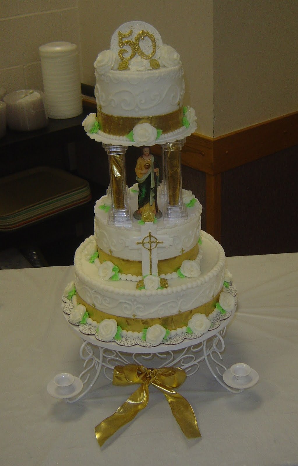 For the Love of Baking: 7 layer 3 Tiered Church Dedication Cake
