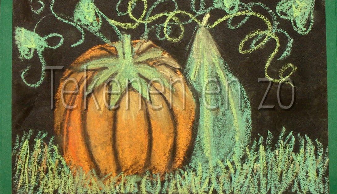 Tekenen en zo: Pompoenen in het maanlicht