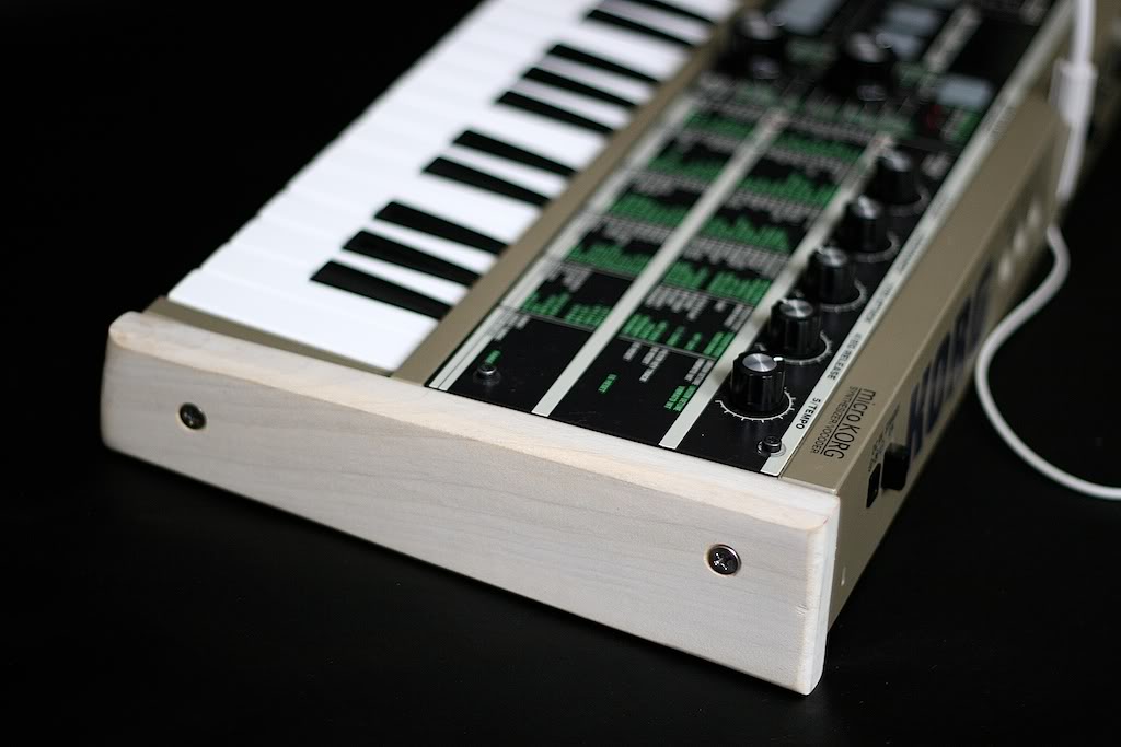 MATRIXSYNTH: Custom Korg Microkorg With Whitewash Wood Panels