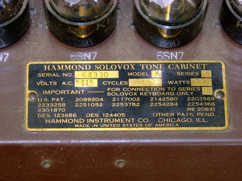 MATRIXSYNTH: Hammond Solovox ORGAN Analog Synthesizer