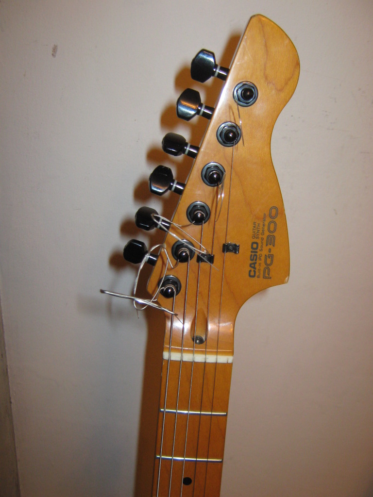 MATRIXSYNTH: Casio PG-300 MIDI Synthesizer Guitar Synth Flamed Maple