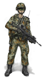 Warriors in art: Future German Infantry by Stone Perales