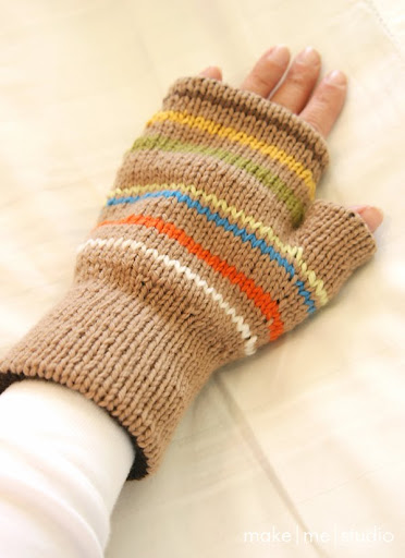 Reversible Fingerless Mittens
