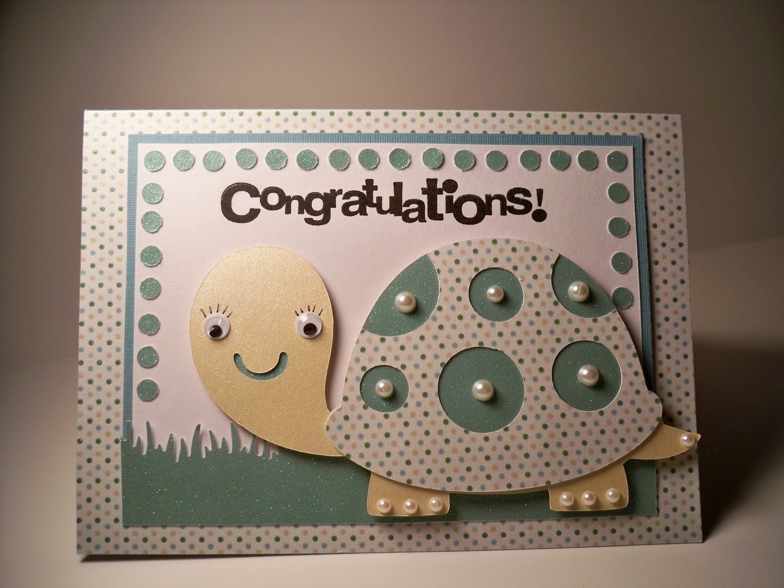 Card Creations & More by C: Congratulations Turtle Bling Card!
