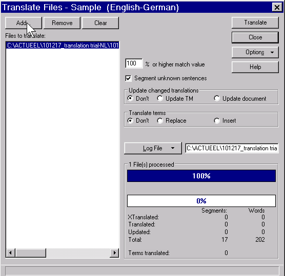 CafeTran4Mac: File Formats: Trados TTX