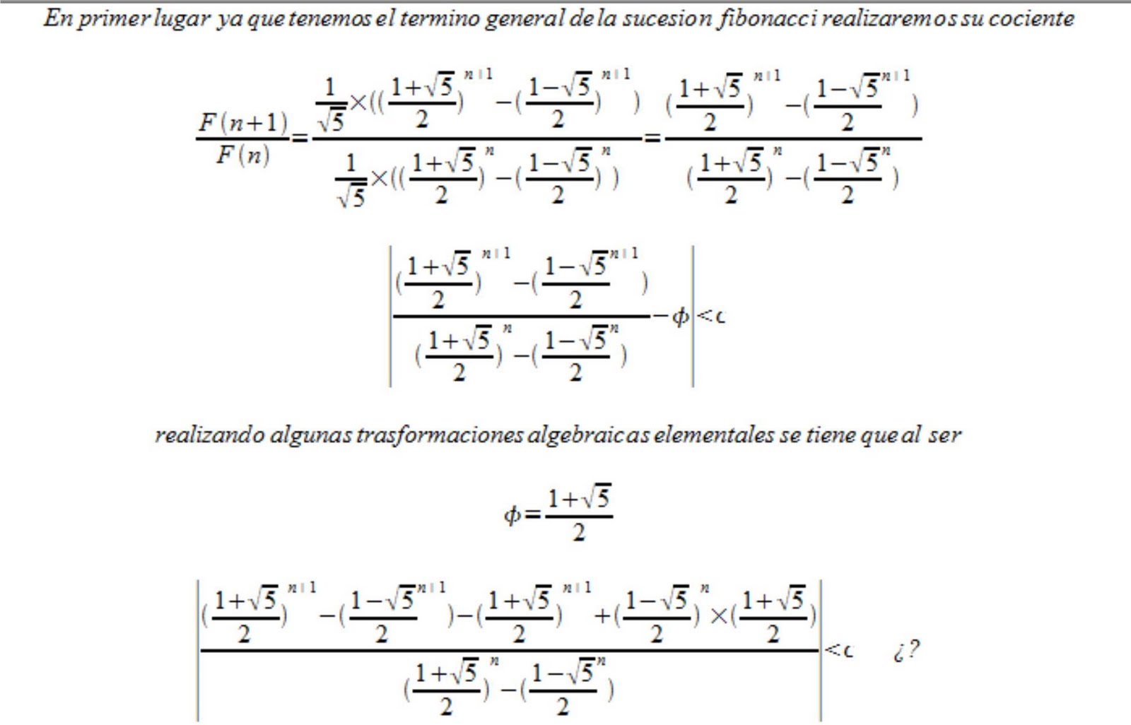 Mathematical Mind: Sucesion Fibonacci