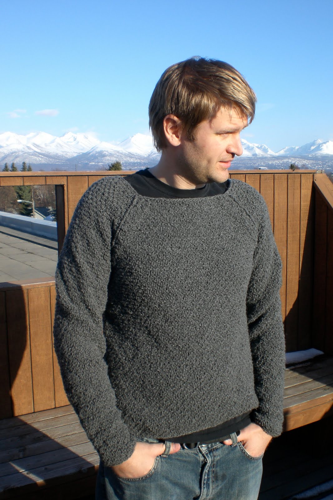 Knitting In A Tree: Gray Cascade 220, take 2