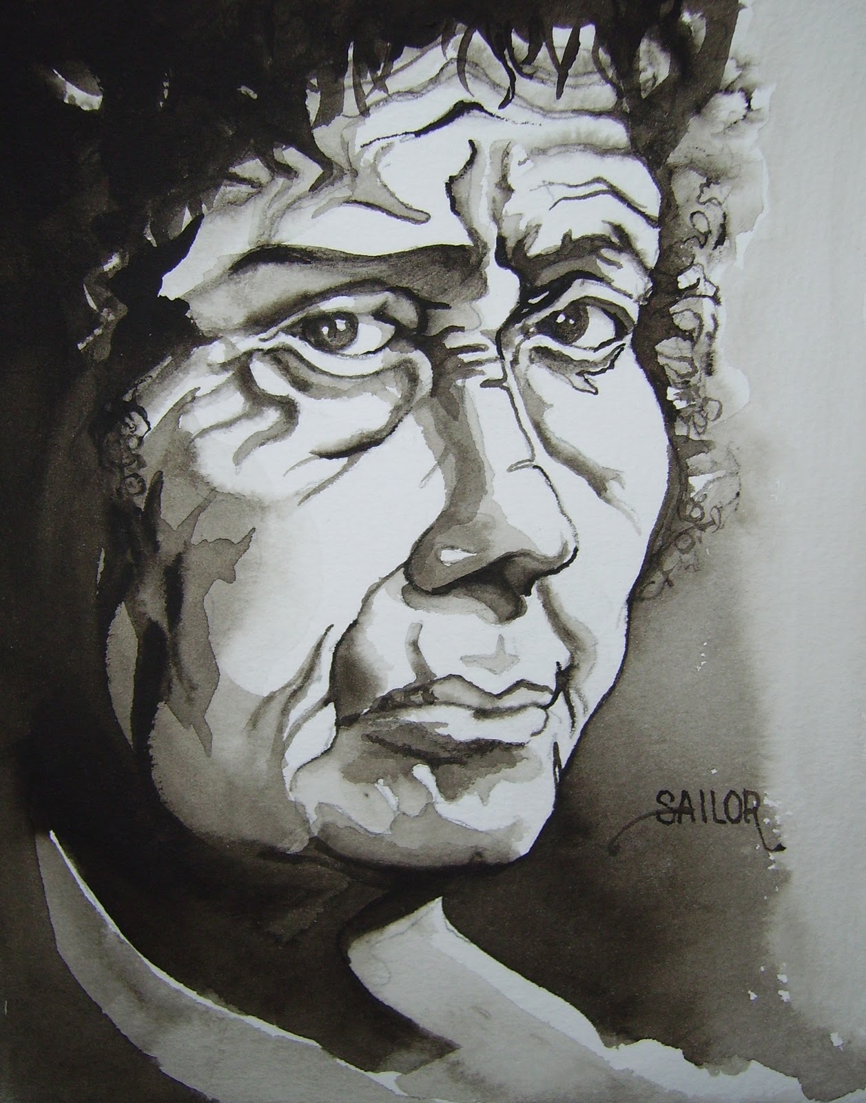 Barb's Daily Creations: Monochromatic Character Study in Sepia