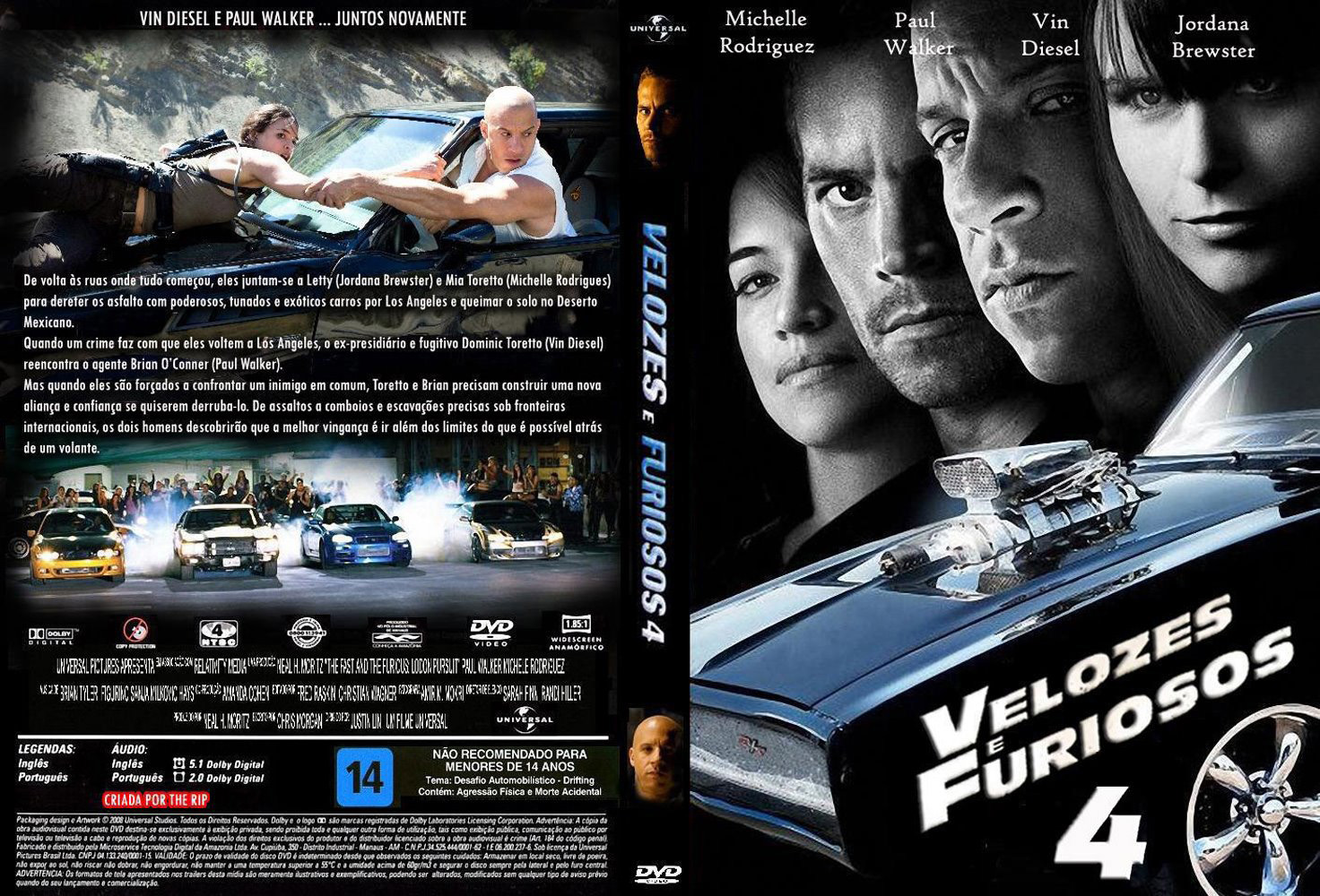Capas, Filmes e Games: Velozes e Furiosos 4
