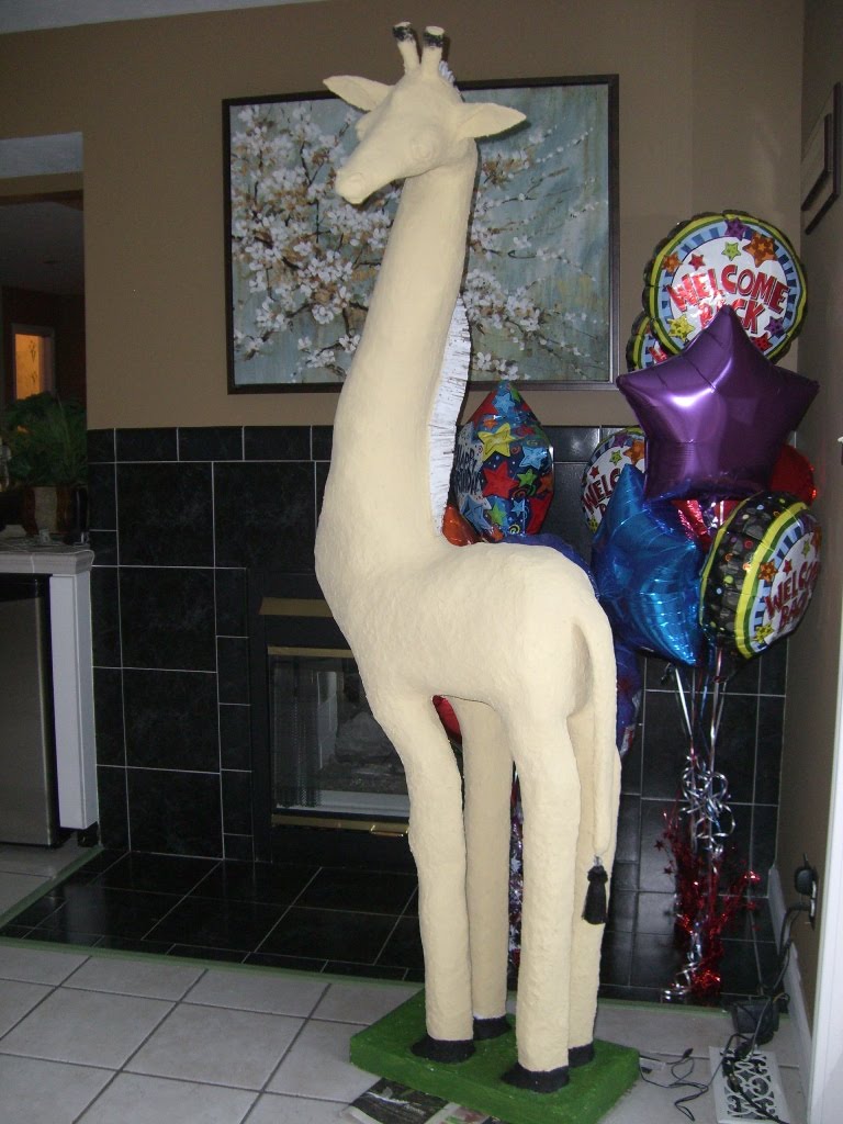 Because We Believe-Art: Paper Mache Giraffe completed