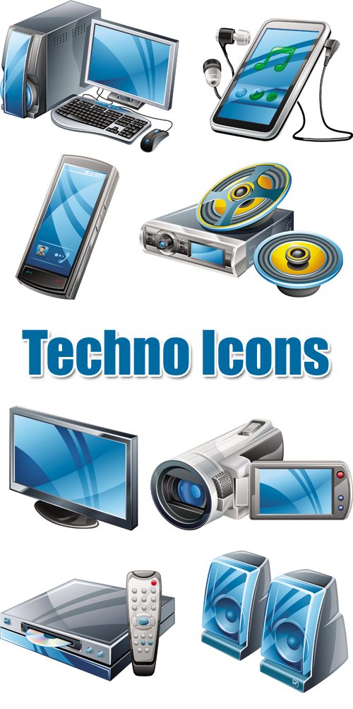 Stock vector - Techno Icons - Adobe Plus
